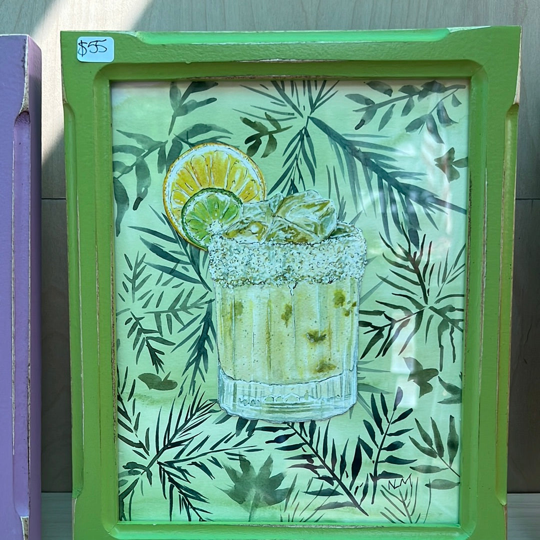Original painting margarita framed – Nicole Leah Designs
